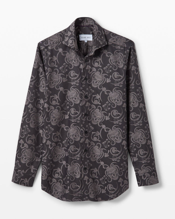 'Stoned Skulls' Jacquard Psychedelic Shirt | Blake Mill