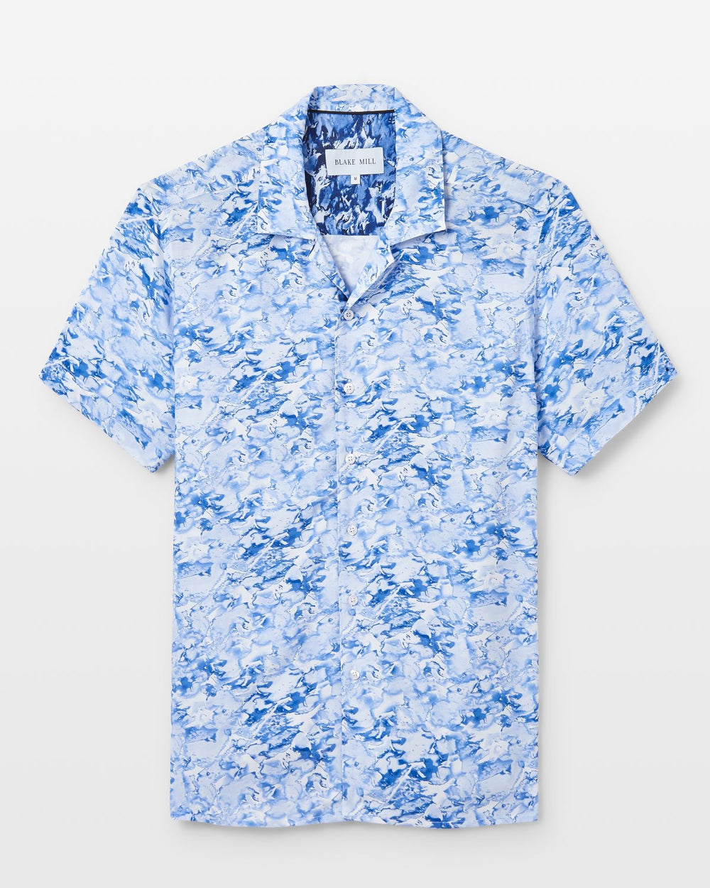 'Looking Up' Open Collar Sky Blue Shirt | Blake Mill