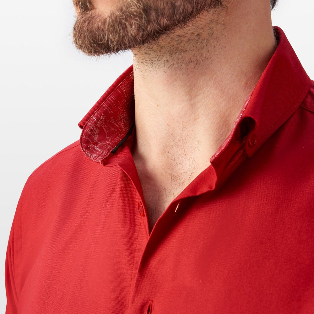 Red Oxford with Midlands Accents Button-Down Shirt