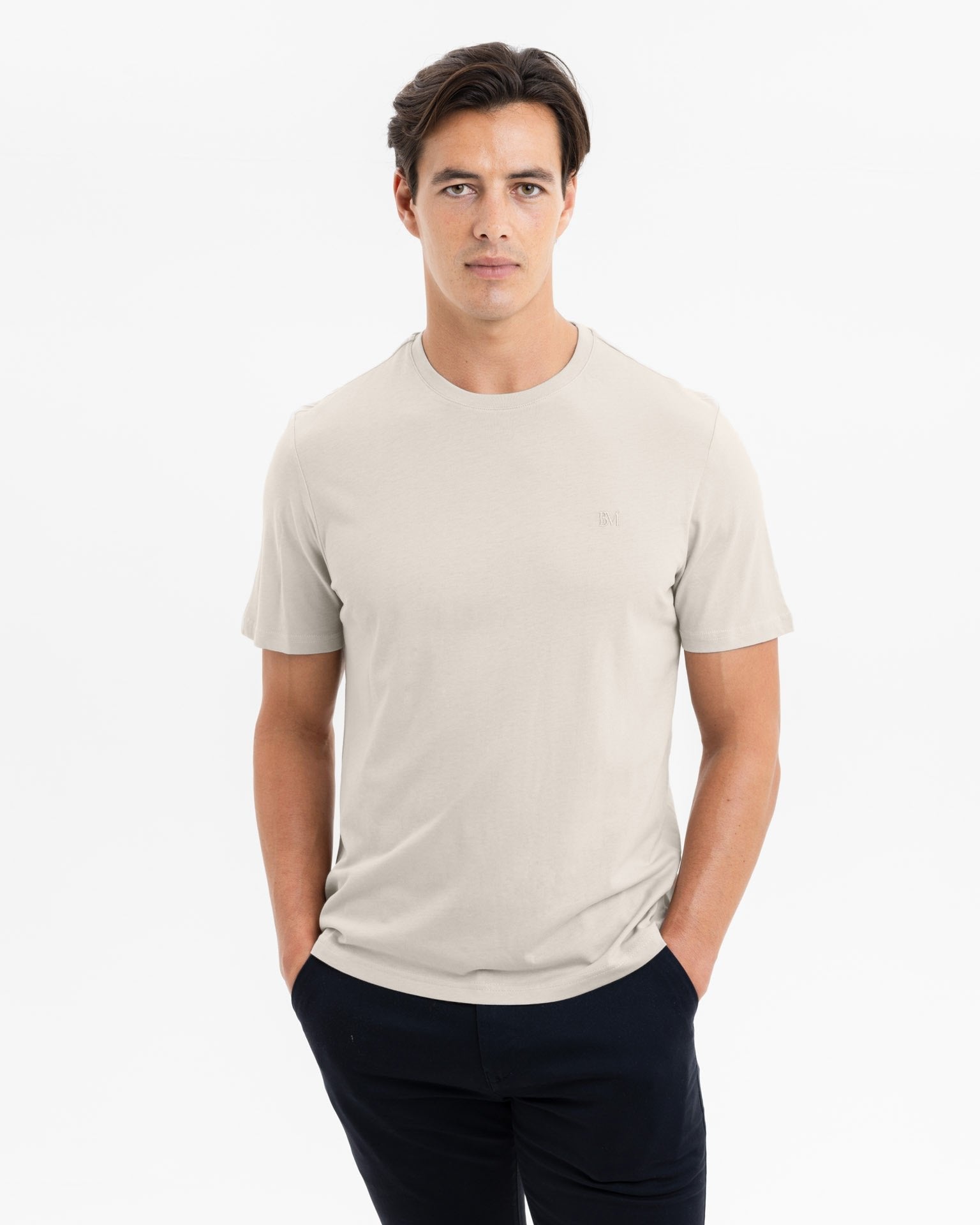 Organic Cotton Beige T-Shirt | Blake Mill