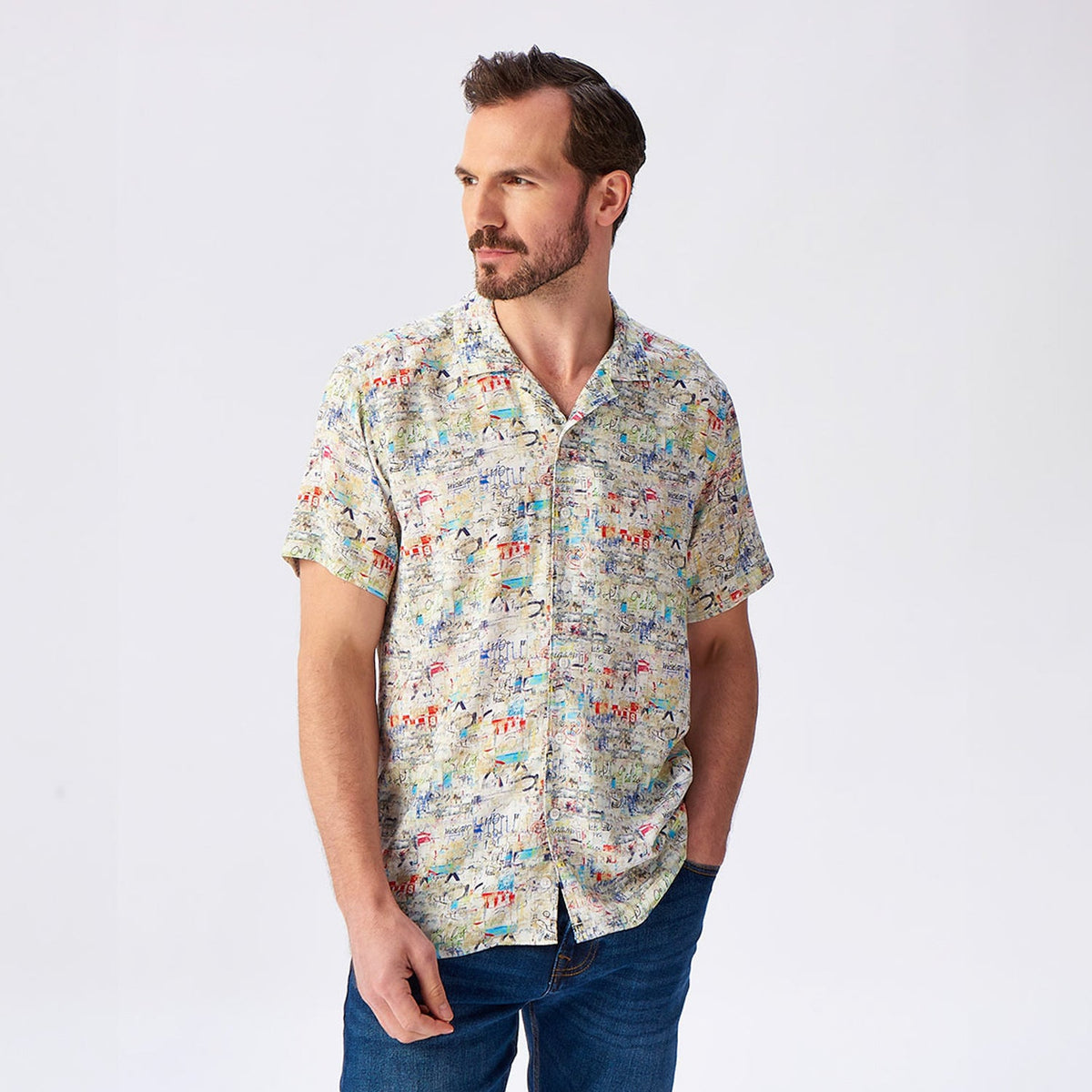 Street Art Open Collar Colourful Shirt | Blake Mill